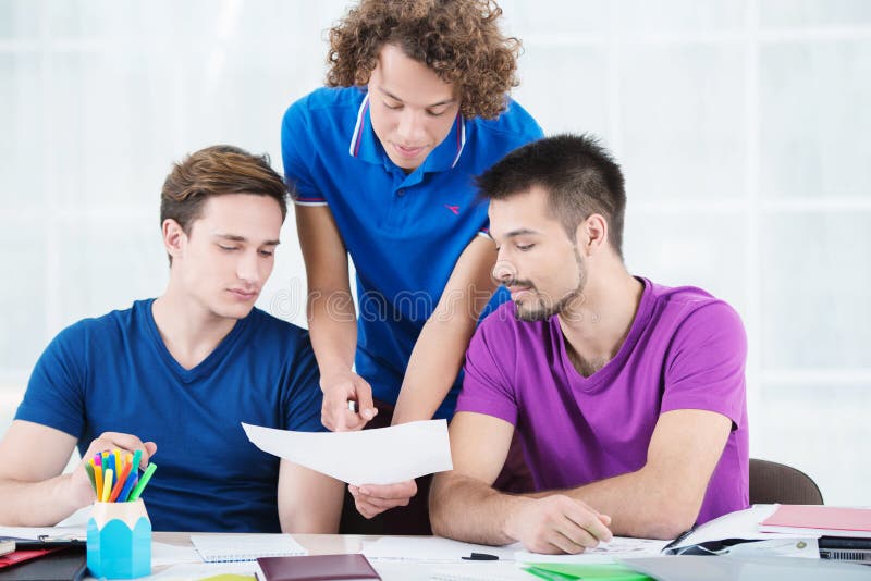 Students Learning New Information in Classroom Stock Photo - Image of ...