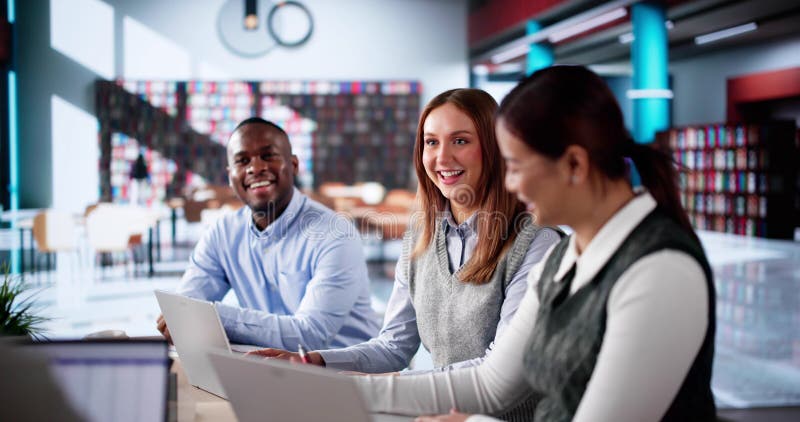 Students Learning Online at University Library Stock Image - Image of ...