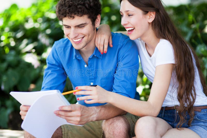 Students learning outdoors stock photo. Image of carefree - 32378260