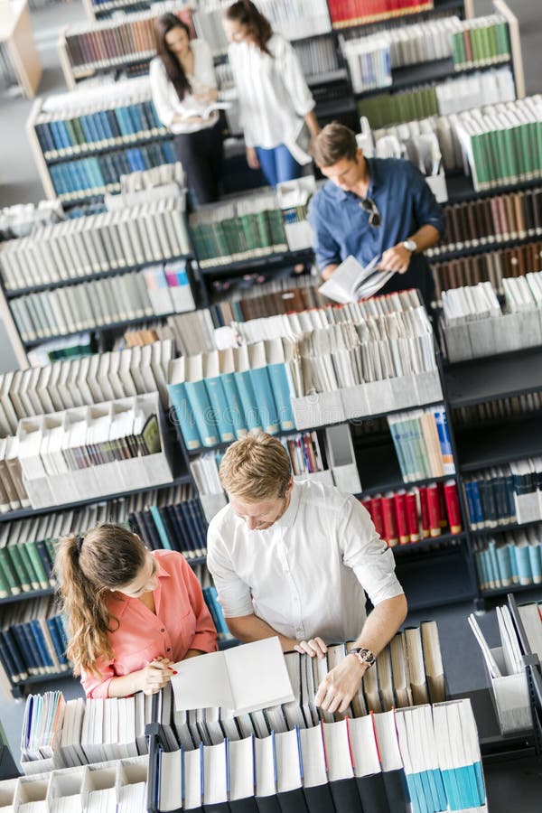 Students Learning, Reading in the Library Stock Image - Image of read ...