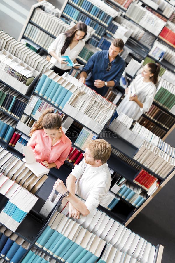 Students Learning, Reading in the Library Stock Image - Image of ...