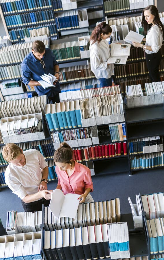 Students Learning, Reading in the Library Stock Photo - Image of ...