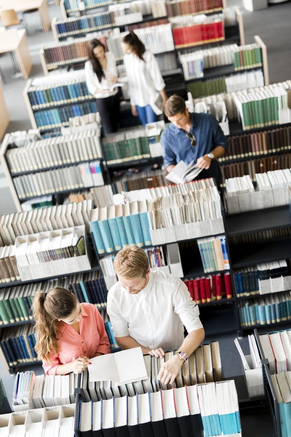 Students Learning, Reading in the Library Stock Image - Image of ...