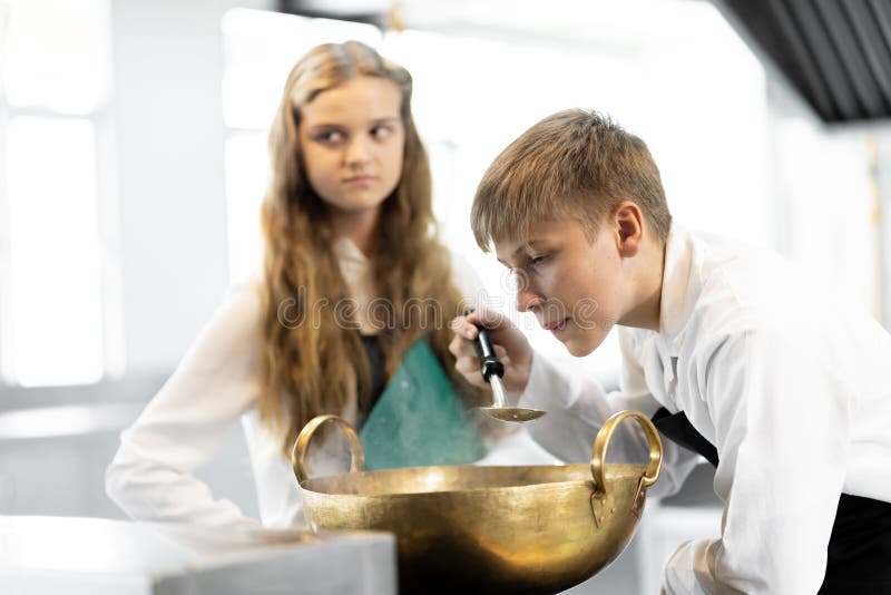 Students are Learning To Cook in a Culinary Institute with a Standard ...