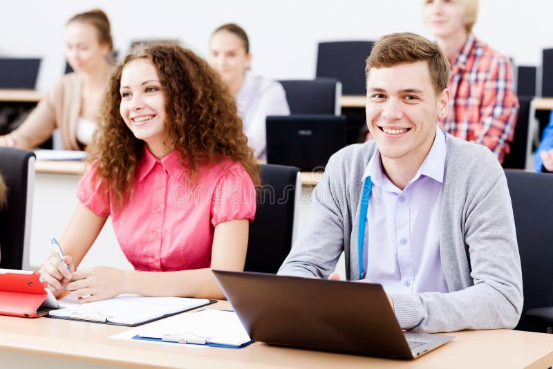 Students at lesson stock image. Image of college, training - 53759381