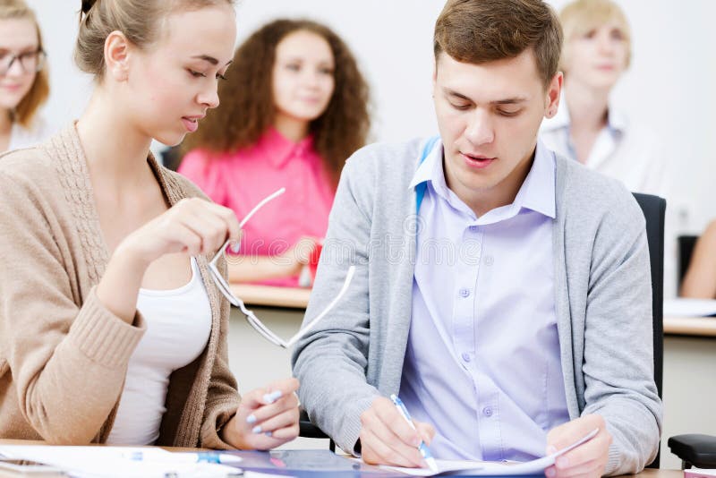 Students at lesson stock image. Image of explaining, teaching - 56481933