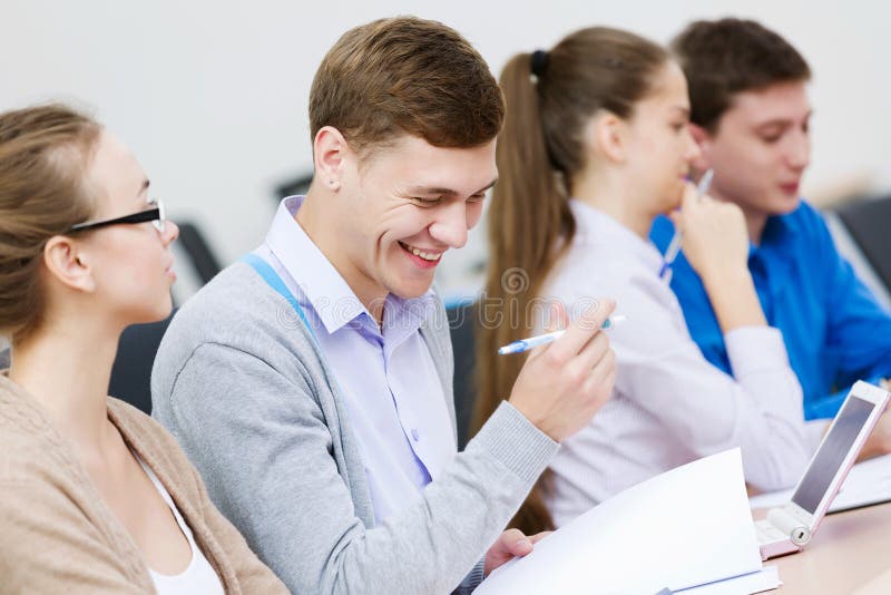 Students at lesson stock image. Image of lecture, school - 56711079