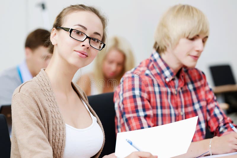 Students at lesson stock photo. Image of teacher, learn - 56911940