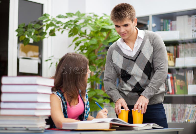 Students in a library stock image. Image of learn, university - 27443491