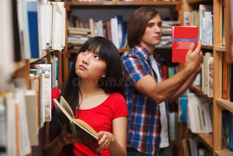Students in a library stock image. Image of male, person - 27347437