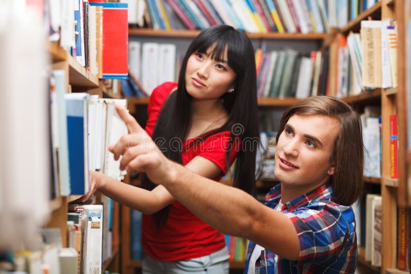 Students in a library stock image. Image of learn, university - 27443491