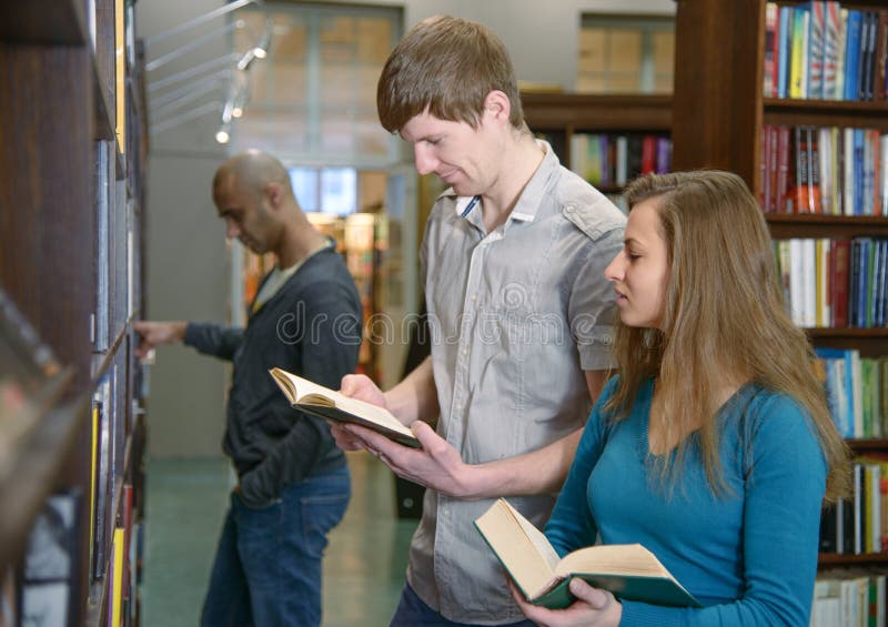Students in a library stock photo. Image of attractive - 37769736
