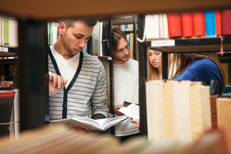 Students in library stock image. Image of education, girl - 44203943
