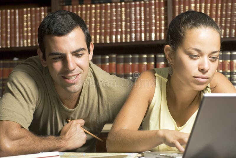 Students in Library - Horizontal Stock Photo - Image of seated ...