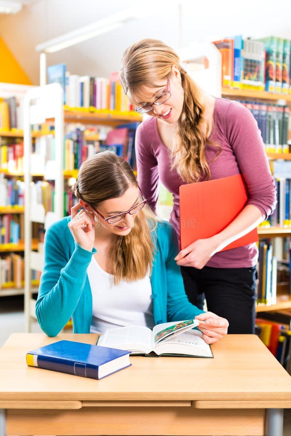 Students in Library are a Learning Group Stock Photo - Image of ...