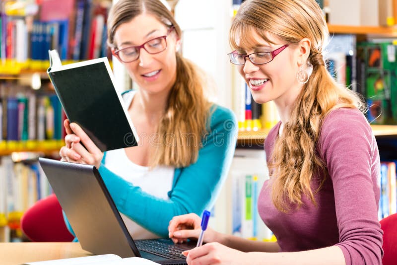 Students in Library are a Learning Group Stock Photo - Image of ...