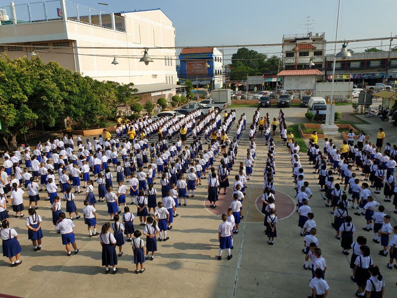 Students in the line editorial stock image. Image of assembly - 148006964
