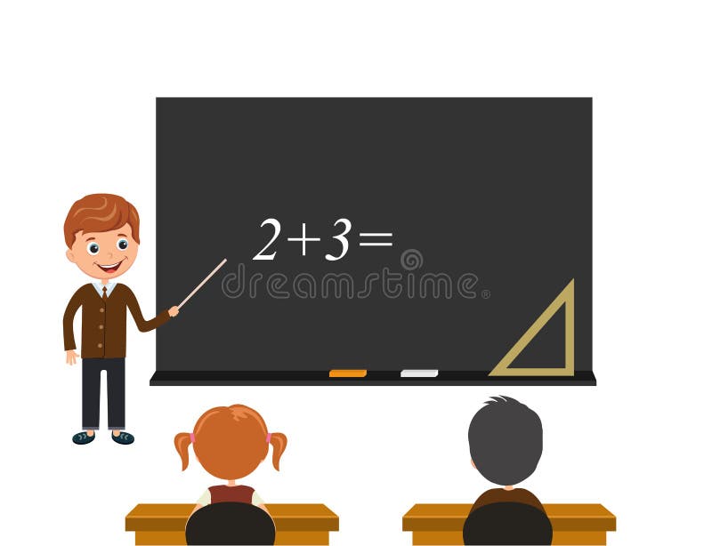 Students Look at the Board and Listen To the Lesson. Math Lesson an ...