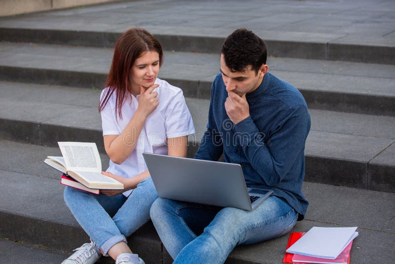 Students Looking for an Answer on the Internet Preparing Exam Stock ...