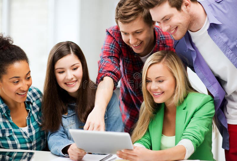 Students Looking at Tablet Pc in Lecture at School Stock Photo - Image ...