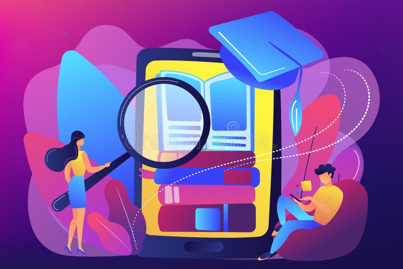 Mobile Learning Concept Vector Illustration. Stock Vector ...