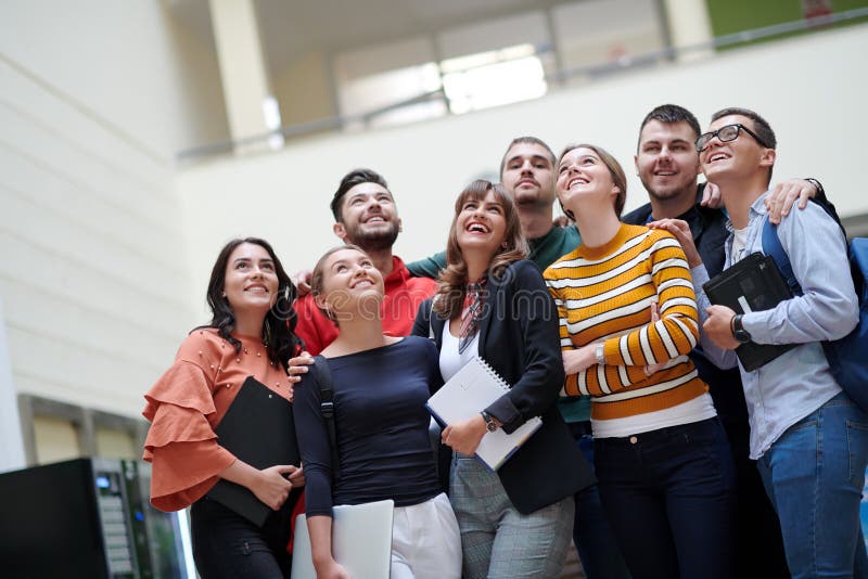 Students in Modern School Using Modrn Technology Stock Image - Image of ...