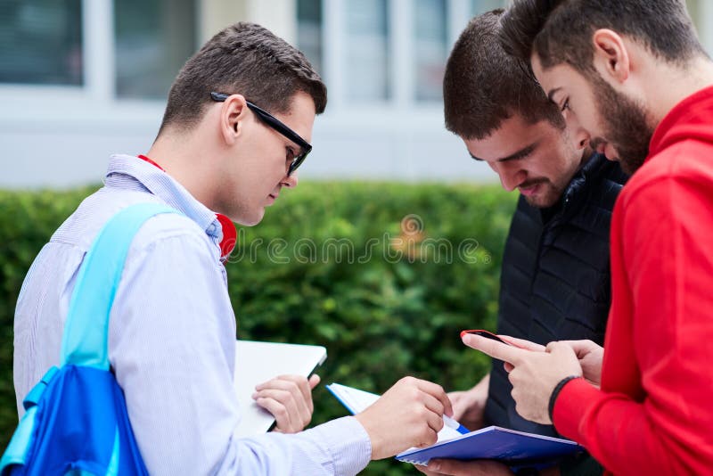 Students in Modern School Using Modrn Technology Stock Image - Image of ...