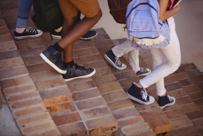 Students Moving Up Staircase Stock Image - Image of casual, caucasian ...