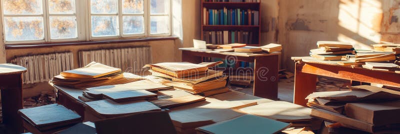 Students Navigate Crowded Spaces Filled with Outdated Books and ...