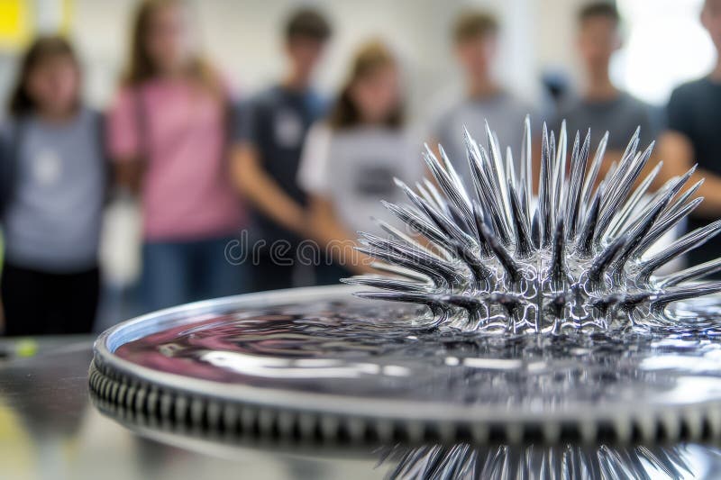 Students Observing Interesting Science Experiment with Ferrofluid in a ...