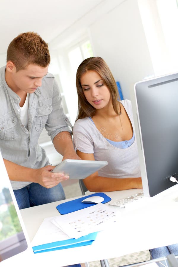 Students in office stock photo. Image of communication - 26497914