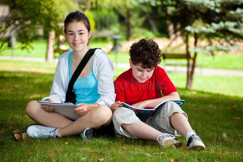 Students outdoor stock photo. Image of schoolgirl, outdoor - 20934048