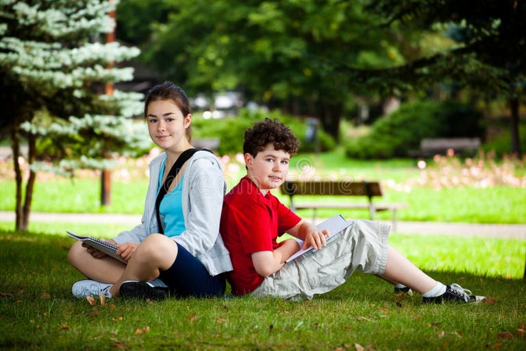 Students outdoor stock image. Image of child, friends - 20934063