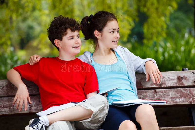 Students outdoor stock image. Image of girl, horizontal - 20934115
