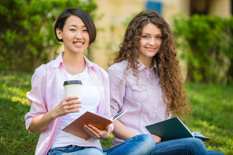 Students outdoors stock image. Image of education, friends - 53877605
