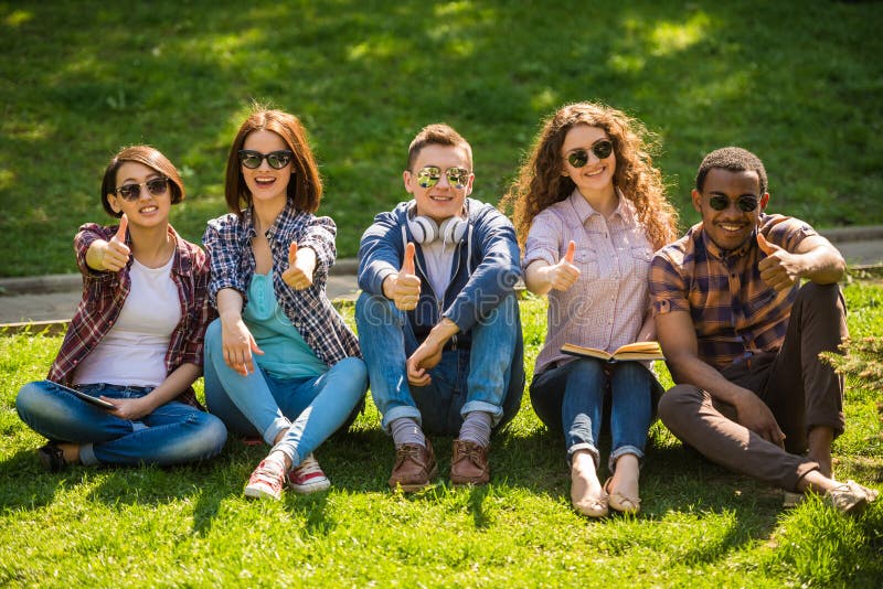 Students outdoors stock image. Image of education, friends - 53877605