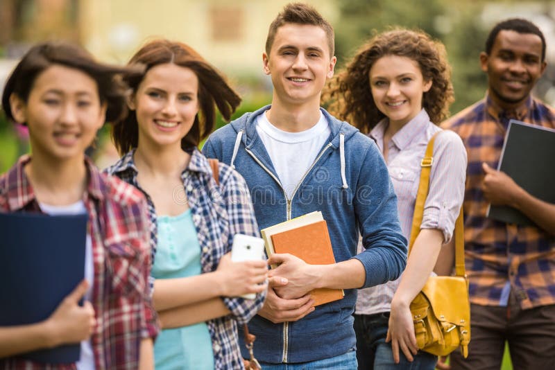 Students outdoors stock image. Image of education, friends - 53877605