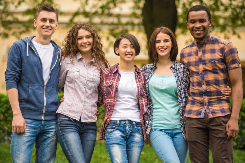 Students outdoors stock image. Image of education, friends - 53877605
