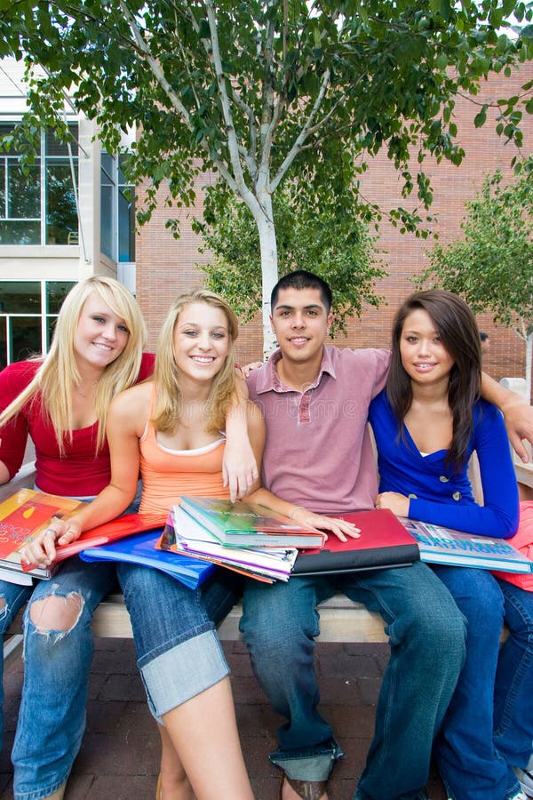 Students Outside of School stock image. Image of people - 7427633