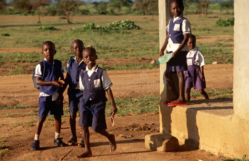 Students Outside a School in Rwanda Editorial Stock Image - Image of ...