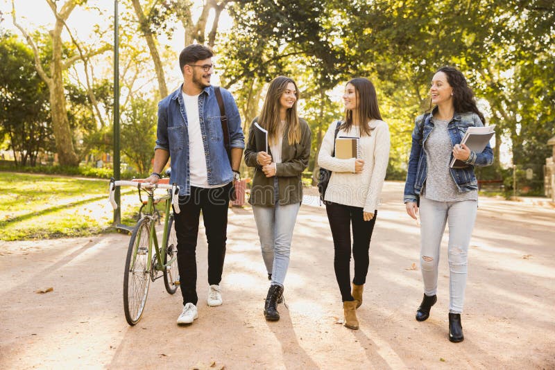Students in the park stock photo. Image of lifestyle - 191633590