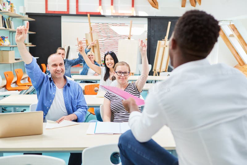 Students Participate Motivated in the Classroom Stock Photo - Image of ...