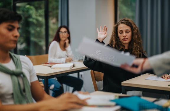 Students Participating in a Classroom Lesson Actively Engaging with Teacher Stock Photo - Image ...