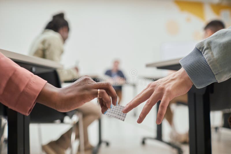 Students Passing Note in Class Closeup Stock Photo - Image of ...