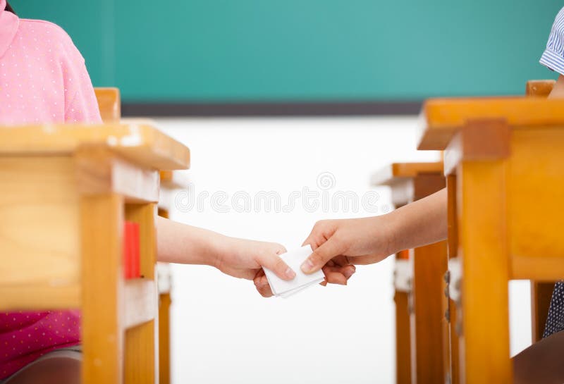Students Passing Notes in Classroom Stock Image - Image of people ...