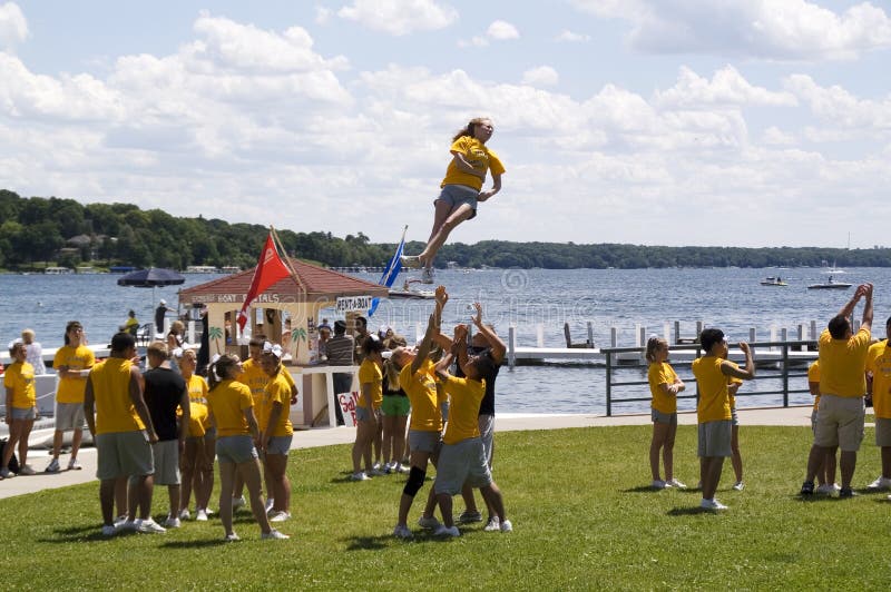 Students Perform Acrobatic Exercises Editorial Image - Image of ...