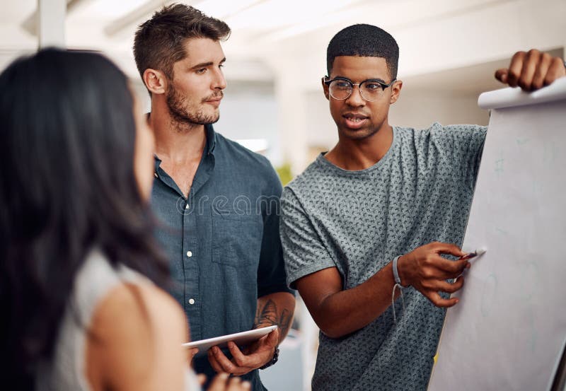 Students, Planning and Brainstorming on Whiteboard with Teamwork ...