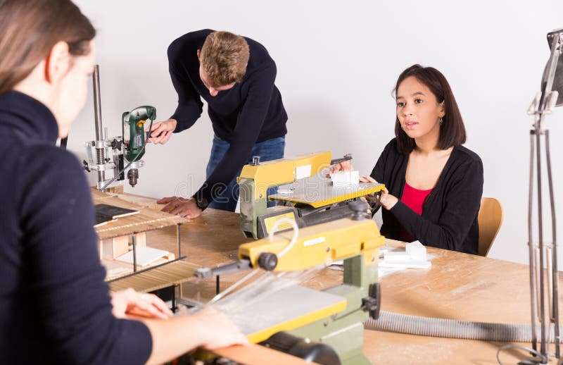 Students Practicing in Architecture Model Workshop Stock Photo - Image ...