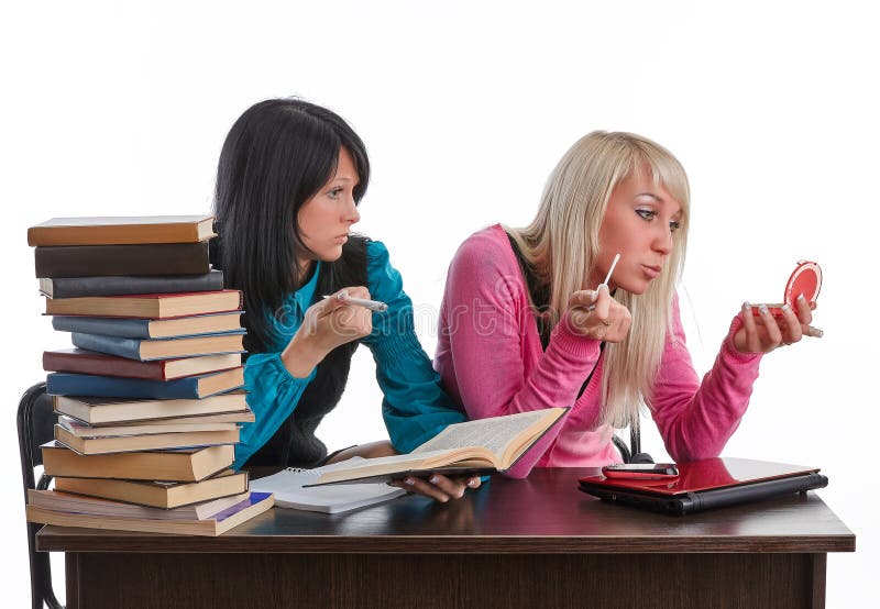 Students Prepare For Examination Stock Photo - Image of notebook, lazy ...