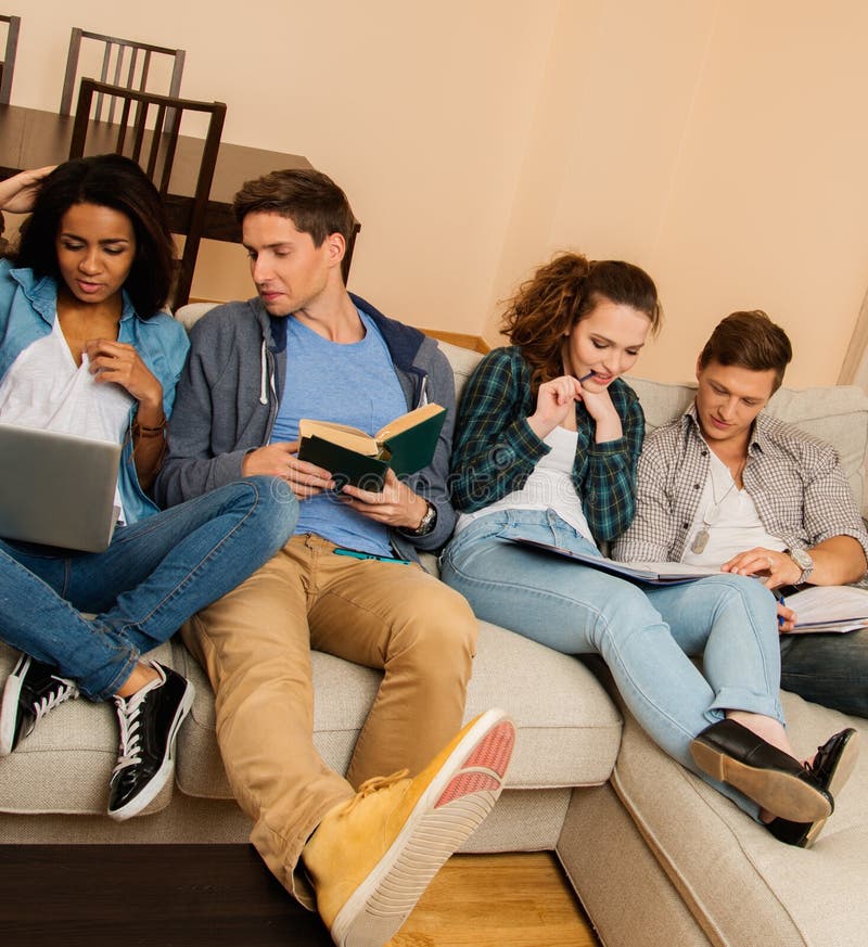 Young Students Preparing for Exams Stock Image - Image of graduate ...